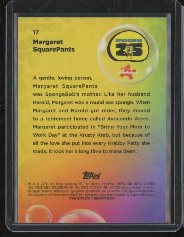 2025 Topps Chrome SpongeBob SquarePants MARGARET SQUAREPANTS 17 Kelp ...