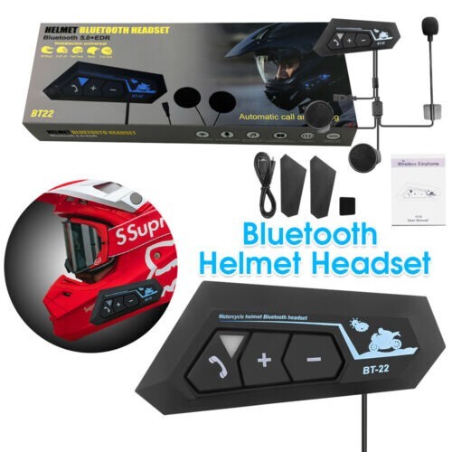 Motorbike Intercom System Helmet Headset Bluetooth Mic Calling ...