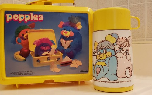 Vintage Popples Yellow Plastic Lunch Box with Thermos and cup | eBay