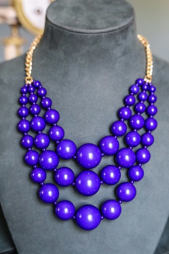 Vintage Kenneth Jay Lane Purple Lucite Beads Necklace Marked | eBay