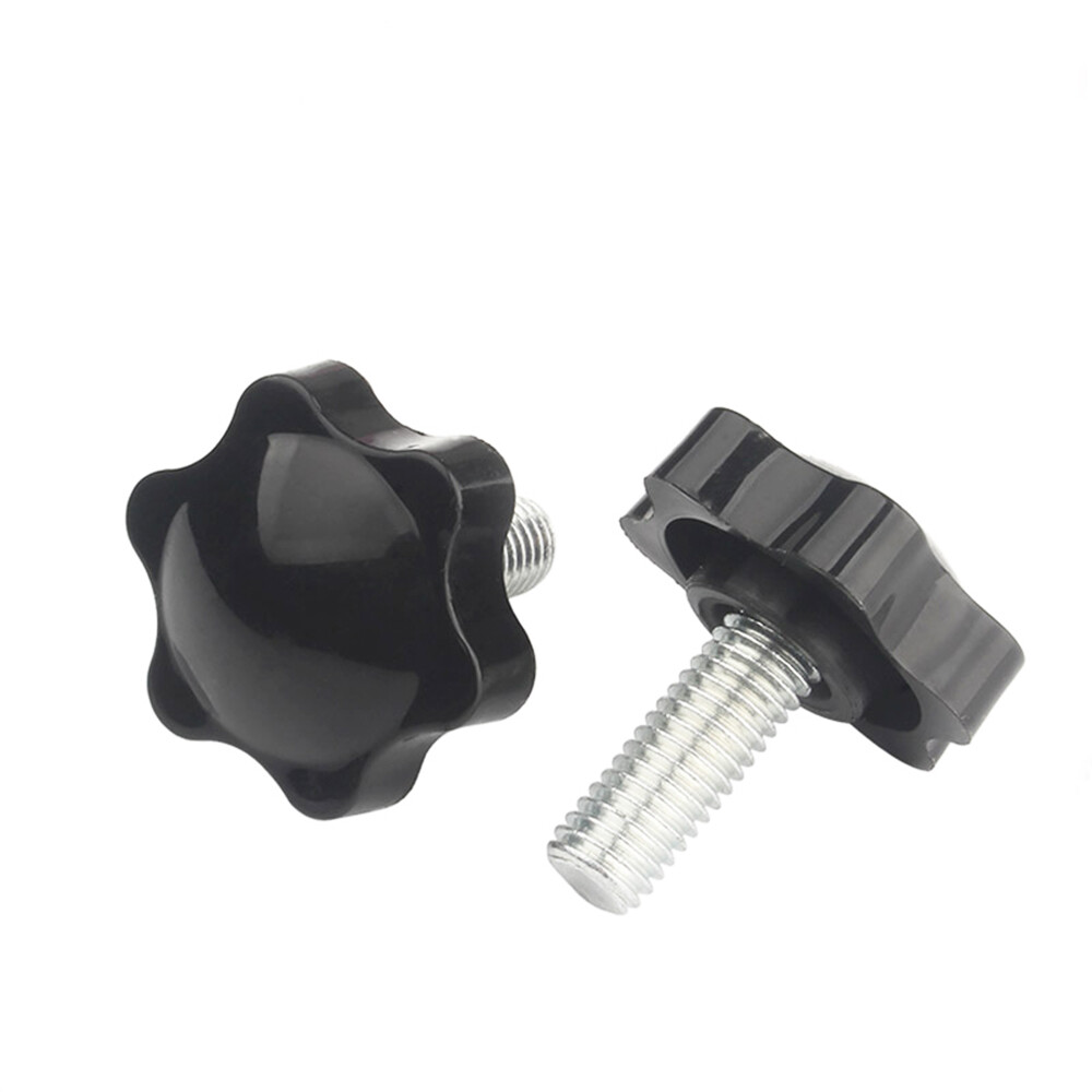 M4 M5 M6 M8 M10 Thumb Screws Hand Knob Bolts Black Plastic Hexalobular ...