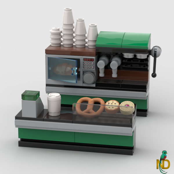 Cafe Made Of LEGO Coffee Shop & Bakery Food Store Minifigure Interior ...