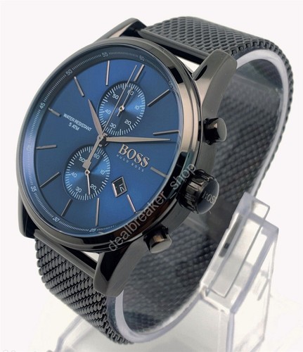 HUGO BOSS HB 1513677 Navigator 41 mm Chrono Cadran bleu Bracelet en ...