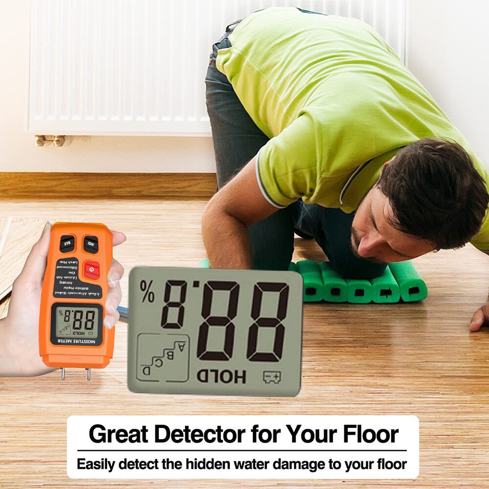 Wood Moisture Meter Logs Firewood Damp Digital Humidity Tester Moisture ...