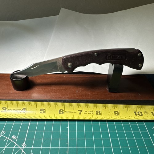 VTG BUCK 422 USA BUCKLITE BROWN GROOVED HANDLE LOCKBACK FOLDING KNIFE ...