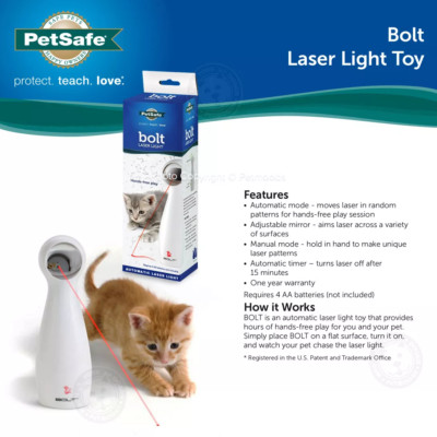 PetSafe FroliCat BOLT Automatic Laser Light Interactive Cat Toy - PTY00 ...