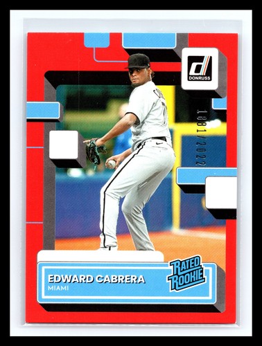 ⚾ EDWARD CABRERA 2022 DONRUSS RED BORDER RATED ROOKIE SERIAL # 2022 | eBay
