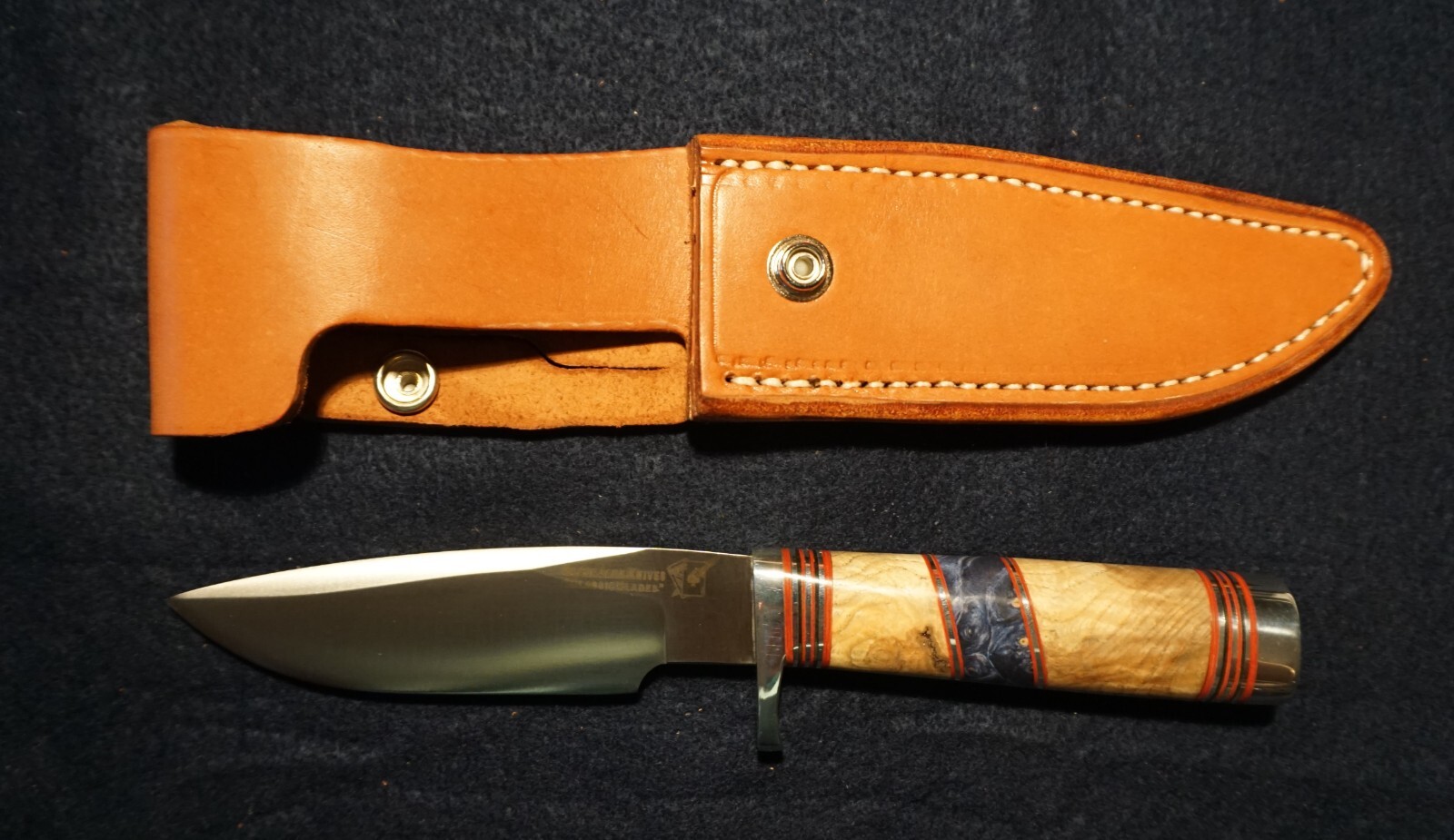 Blackjack Model 125 Knife, Spalted Maple w Blue Maple Spacer, A2 | eBay