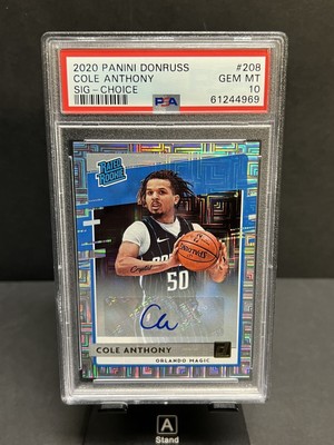 2020-21 Cole Anthony Donruss Choice Rated Rookie Autograph RC #208 PSA ...