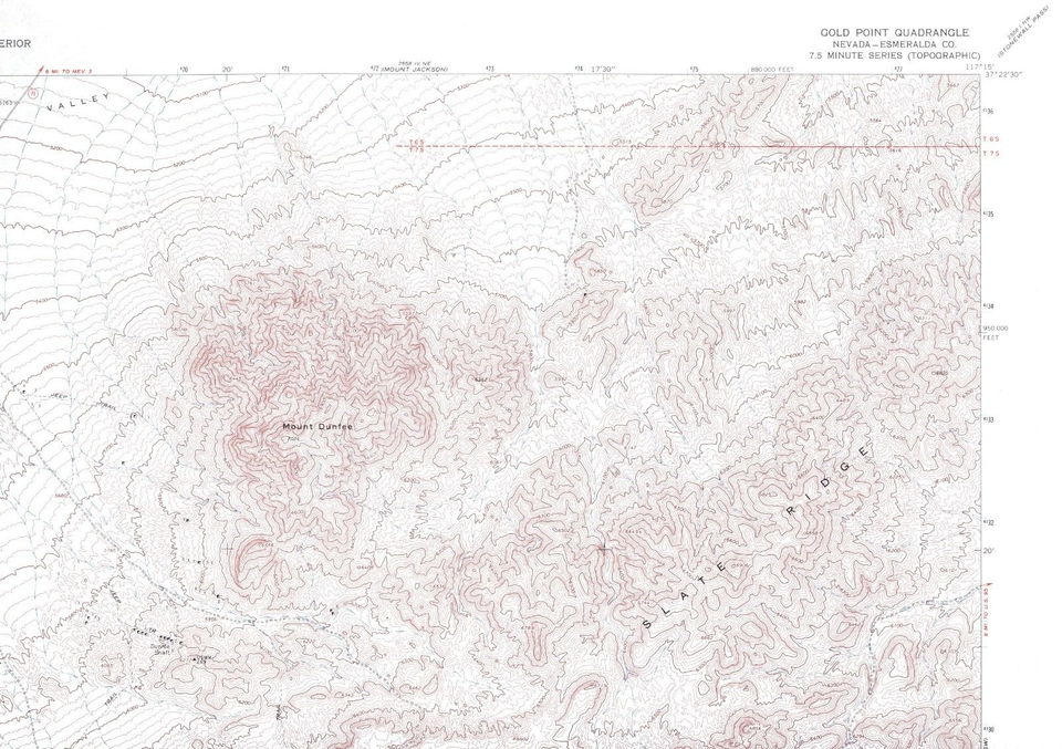 Gold Point, Nevada 1968 Vintage USGS Topo Map 7.5 Quadrangle ...
