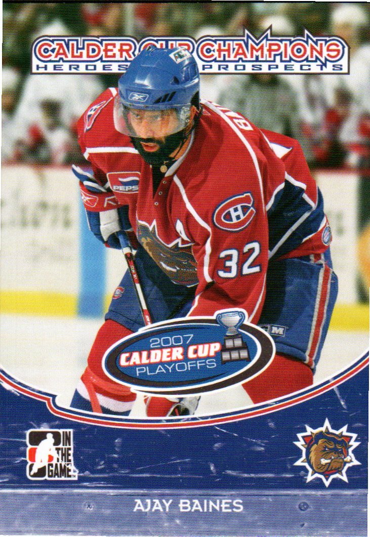 Ajay Baines 2007-08 Heroes & Prospects Calder Cup Champions Hamilton ...