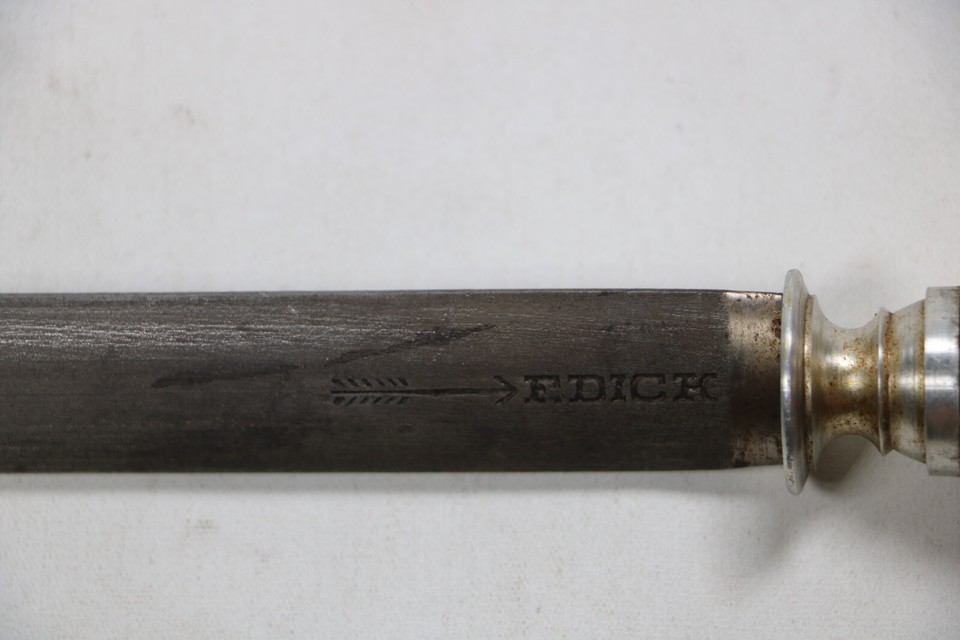 Vintage F. Dick Large Oval Knife Steel Honing Sharpener Reverse Arrow ...