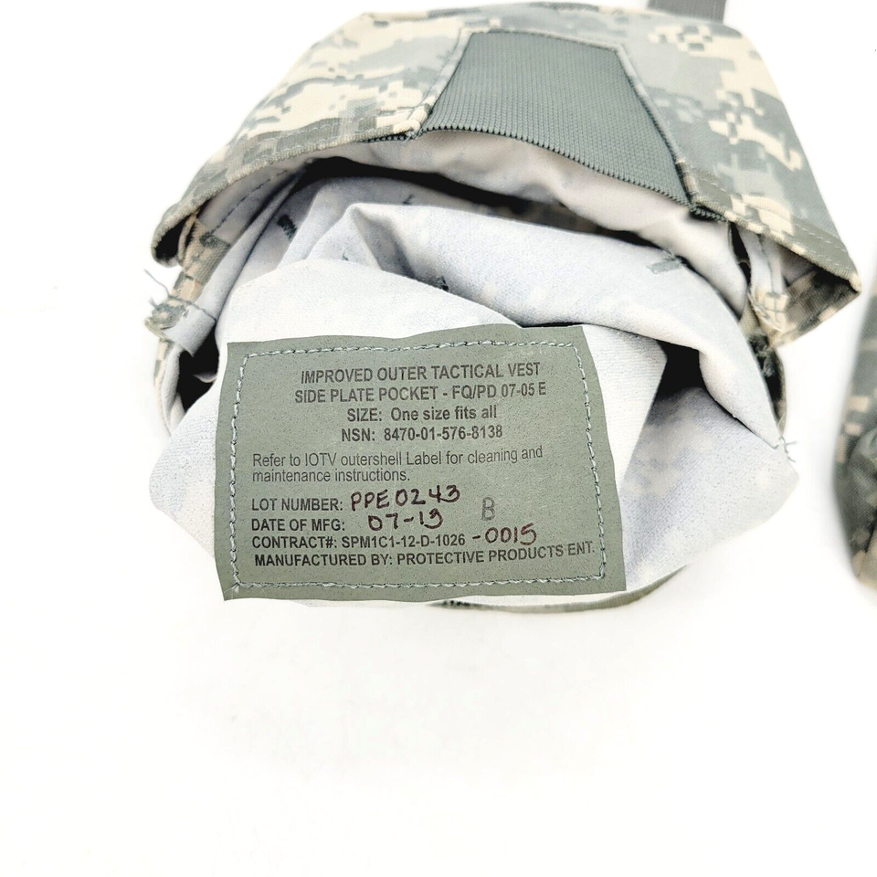 USGI IOTV Side Plate Pocket Set ACU Improved Outer Tactical Vest ...