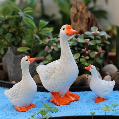 Goose Resin Garden Statue Outdoor Goose Sculpture for Shelf Lawn Living ...