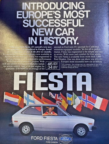 Vintage Magazine Advertisement 1978 Ford Fiesta | eBay