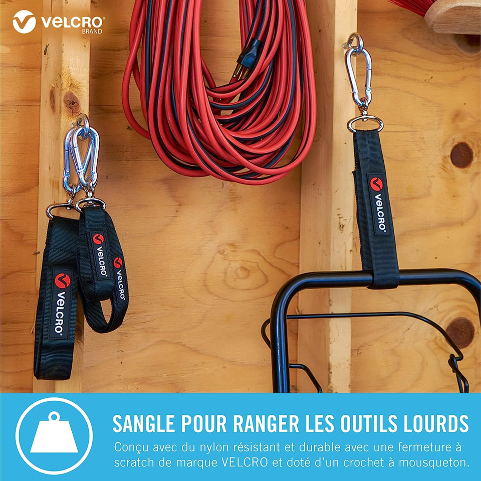 VELCRO Brand Easy Hang Straps Black - Small Med Large Reusable ...