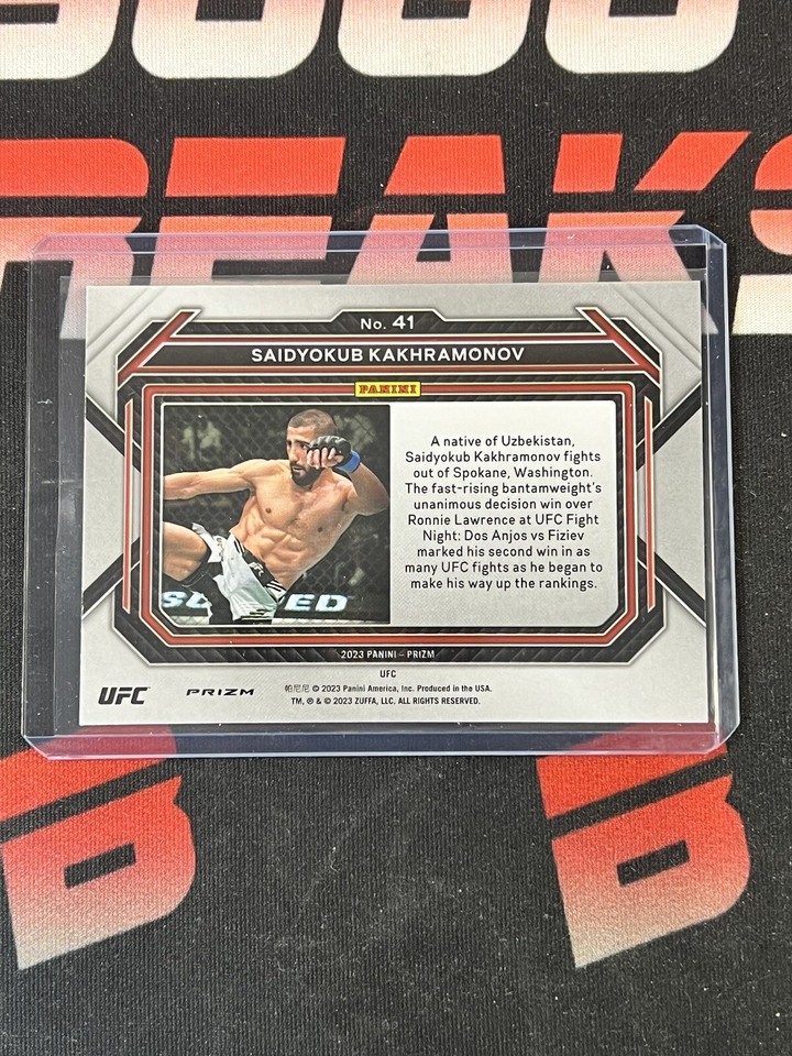 2023 Panini Prizm UFC Saidyokub Kakhramonov Hyper Prizm Rookie Card #41 ...