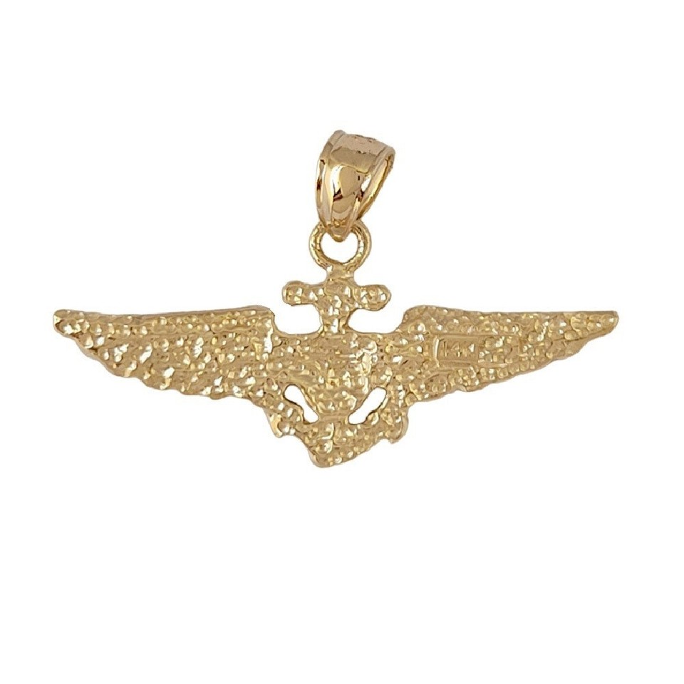 14k Yellow Gold U.S. Navy Pendant / Charm, Made in USA | eBay