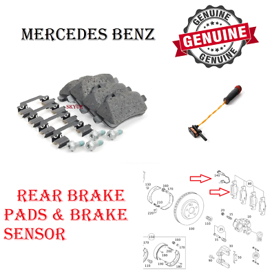 Rear Brake Pad With Sensor For Mercedes GL450 ML350 GLA45 SLC43 SLK55 ...
