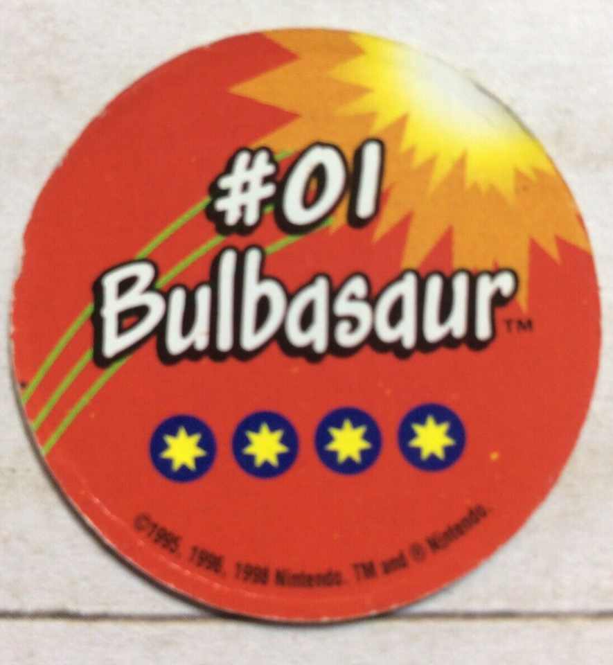 1998 Pokemon Pog Cardboard Coin Bulbasaur Nintendo Battle Disc #01 | eBay