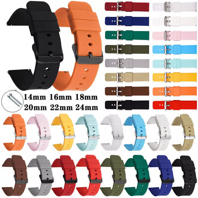 12mm-24mm Silicone Watch Strap Universal Sports Band For Smart Watches ...