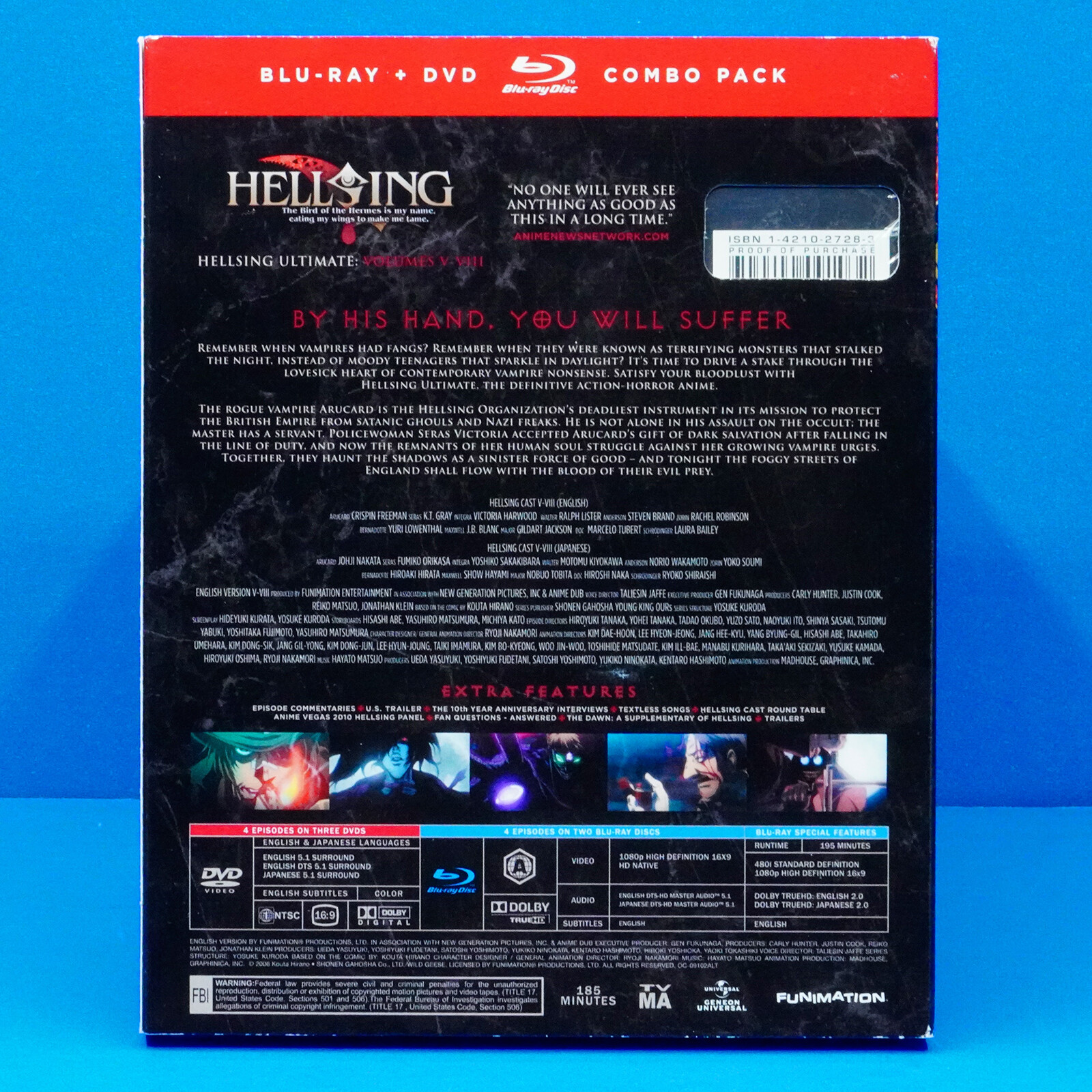 Hellsing Ultimate Vols. 5-8 (Blu-ray/DVD, 2013, 5-Disc Set) NEW ...