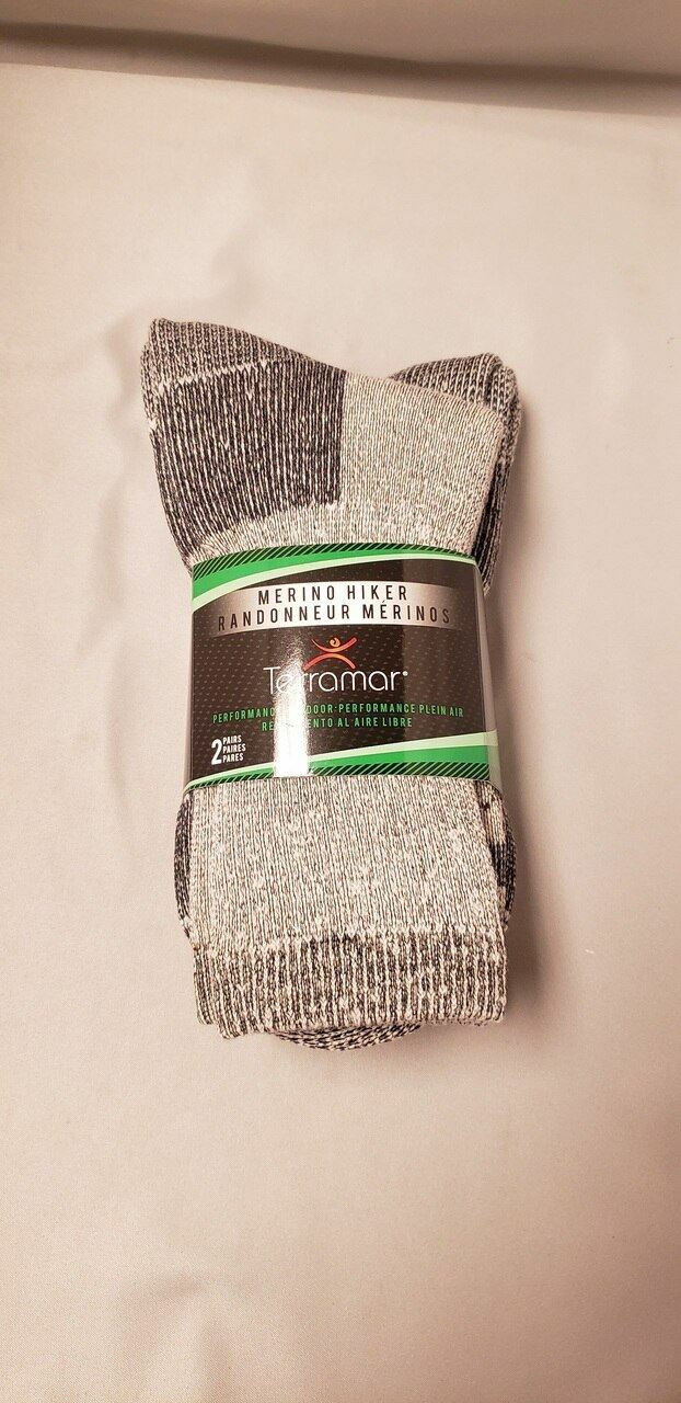 Terramar Merino Wool Blend Sock Size M 2-Pair Midweight Hiker Socks ...