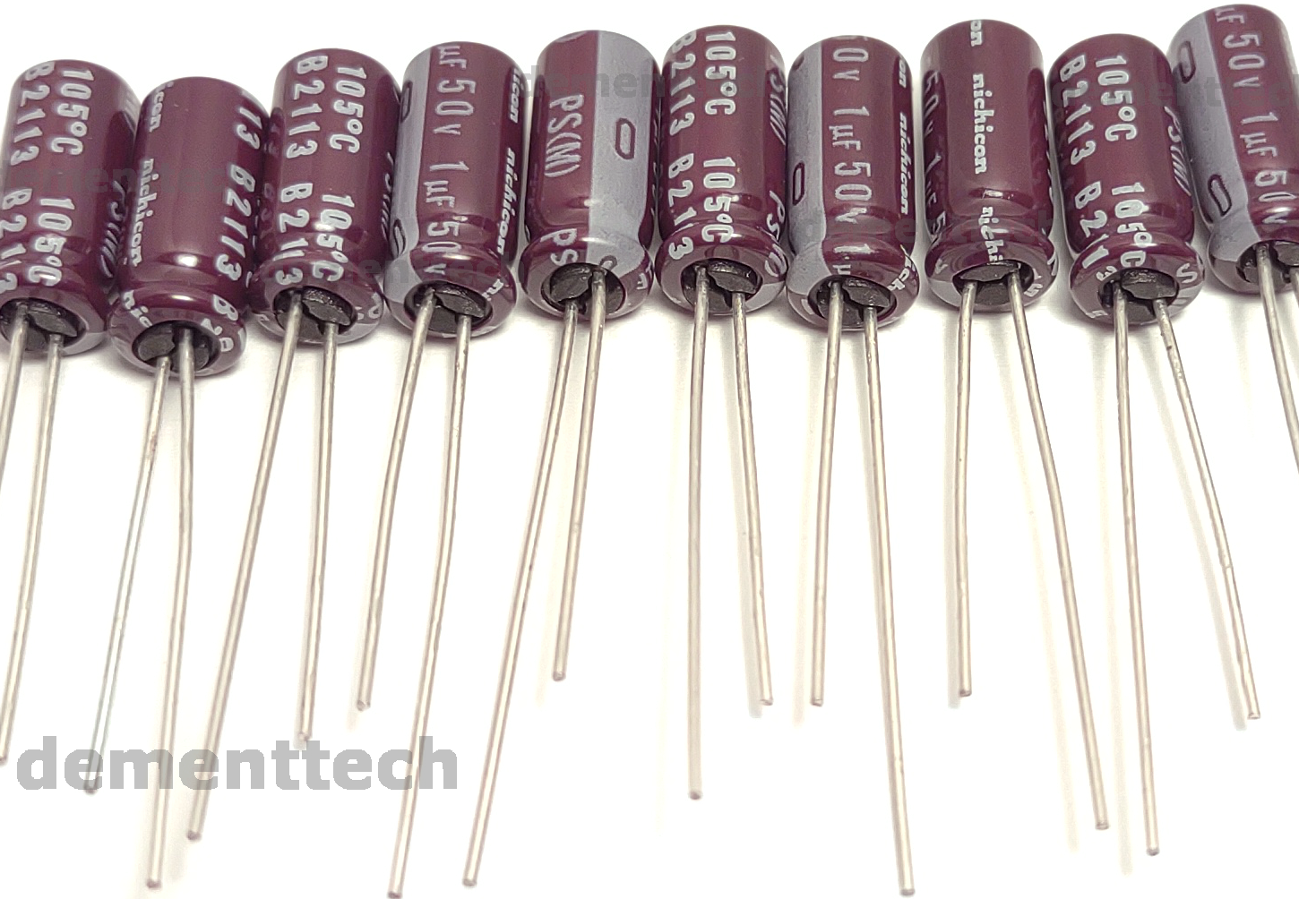 10x Nichicon PS 1uF 50V radial 105C Capacitors caps High Temp Low-ESR ...