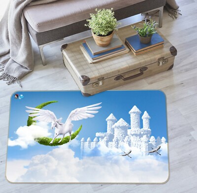 3D White Pegasus ZHUB7250 Game Non Slip Rug Mat Photo Carpet Zoe | eBay UK