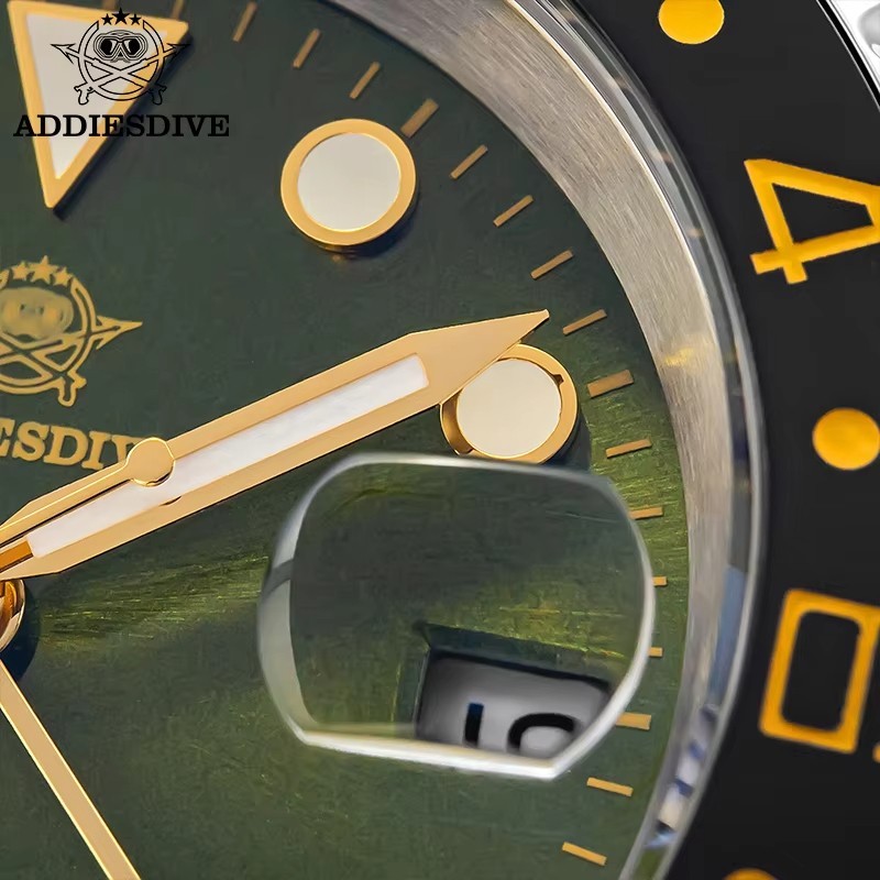 40MM ADDIESDIVE Mens GMT Quartz Watch Luxury 200M Waterproof Stainless ...
