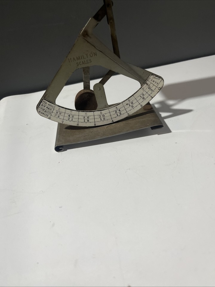 Vintage Hamilton Postal Scale penny weight - vintage desk top metal ...