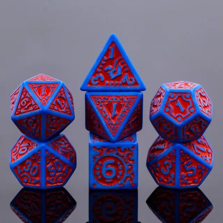 💙🔥 Magic Blue Flame DnD Dice Set | Dungeons and Dragons | 7 Dice RPG | eBay
