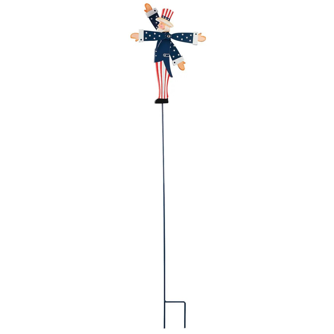 Wood Patriotic Uncle Sam Metal Arms Whirlybird Whirligig Yard Stake ...