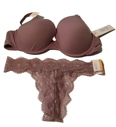 NWT Gilligan & O'Malley BlackBerry Cream Bra And Panty Set | eBay