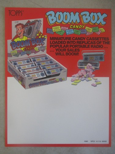 VINTAGE BOOM BOX CANDY TOPPS DEALER SELL SHEET #582 UNUSED | eBay