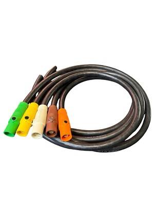 400A Cam-lock Generator (5) male Pigtails (1 Set) (4/0 Type W) 480v ...