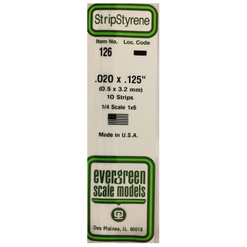 Evergreen Scale Models – Strip Styrene – .020 X .125? (0.5 X 3.2mm ...