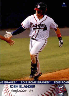 2013 Rome Braves Brandt #6 Josh Elander Round Rock Texas TX Baseball ...