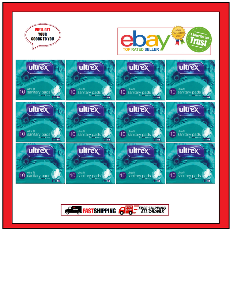 Ultrex Ultra Fit Sanitary Pads With Wings 12 Packs Of 10 | eBay UK