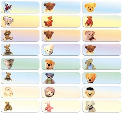 90pcs GLITTERY BEAR BEAR PERSONALISED NAME STICKERS, TAG, LABELS | eBay