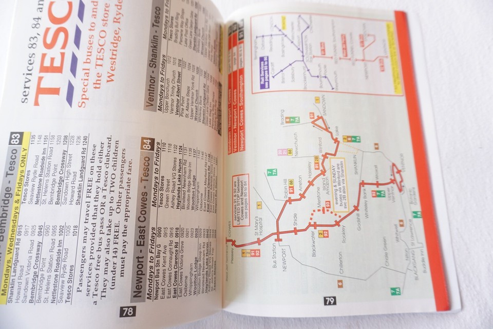 1997-98 Southern Vectis Isle of Wight Bus & Railway Timetable x3 ...