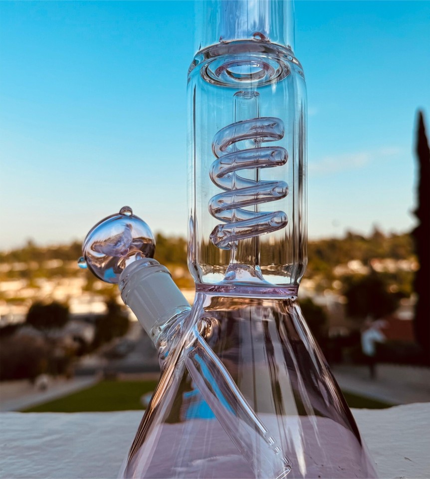 13" Pink Glass Heavy Bong Hookah Water Pipe Heavy Beaker with Custom ...