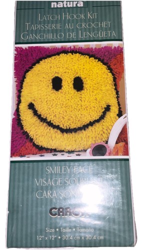Natura Smiley Face Latch Hook Kit 12" x 12"💛Have a Nice Day💛Pillow💛New ...