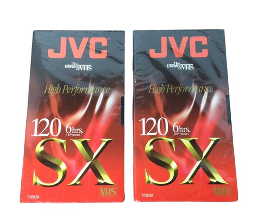 2x JVC High Performance T-120 SX Blank VHS SP 120 min EP 6 Hours - New ...