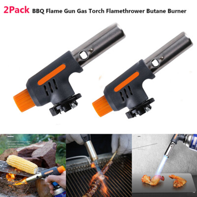 2Pack BBQ Flame Gun Gas Torch Flamethrower Butane Burner Automatic ...