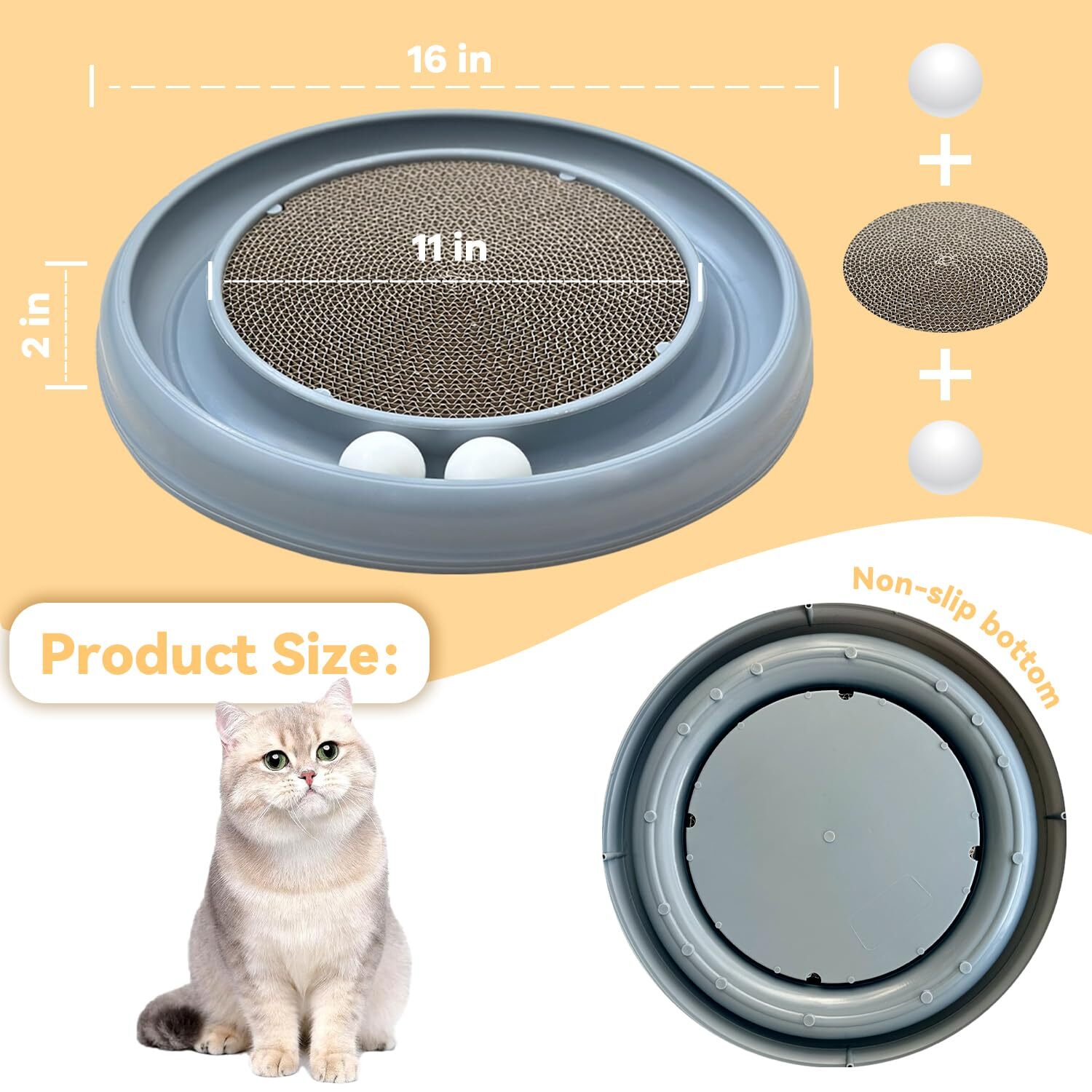Cat Scratching Board,Cat Ball Track,Cat Scratchers for Indoor Cats,Cat ...