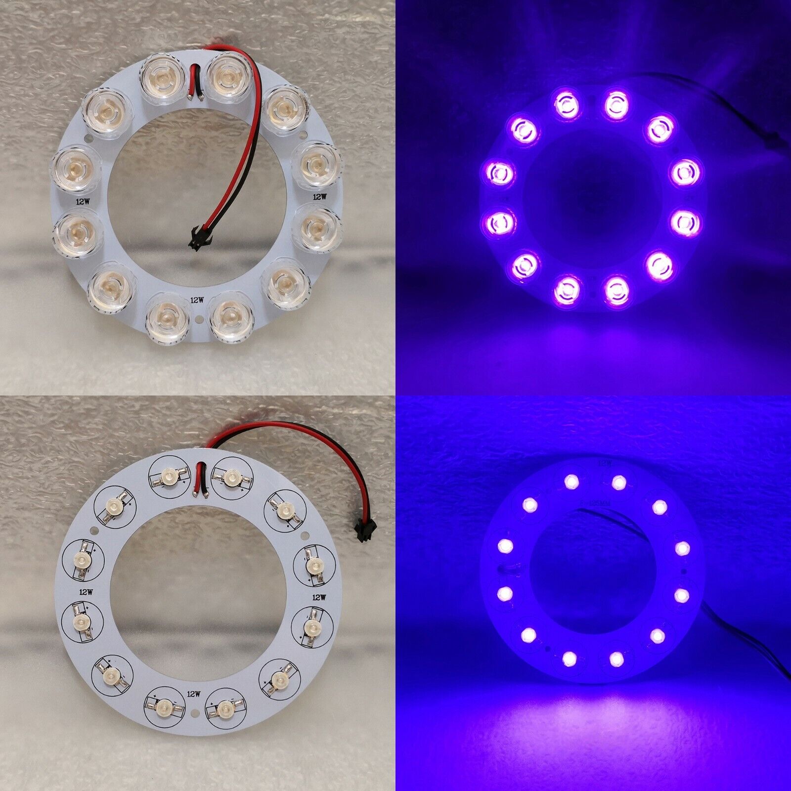 12W UV Purple 365nm~395nm~420nm~440nm Blue LED Lamp Light +Driver ...
