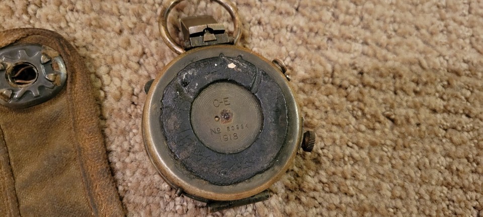 WW1 1918 Civil Engineer Corps Brass Field Compass WW2 Compass Pouch | eBay