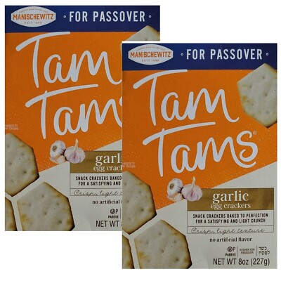 Manischewitz Passover Egg Tam Tams GARLIC Crackers, 8 Oz (2 Boxes) JUN ...