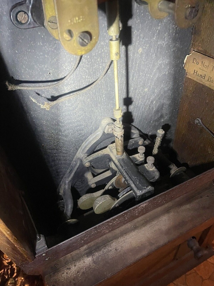 RARE Antique Cincinnati Time Recorder Clock 35” x 16” 54 lbs Untested ...